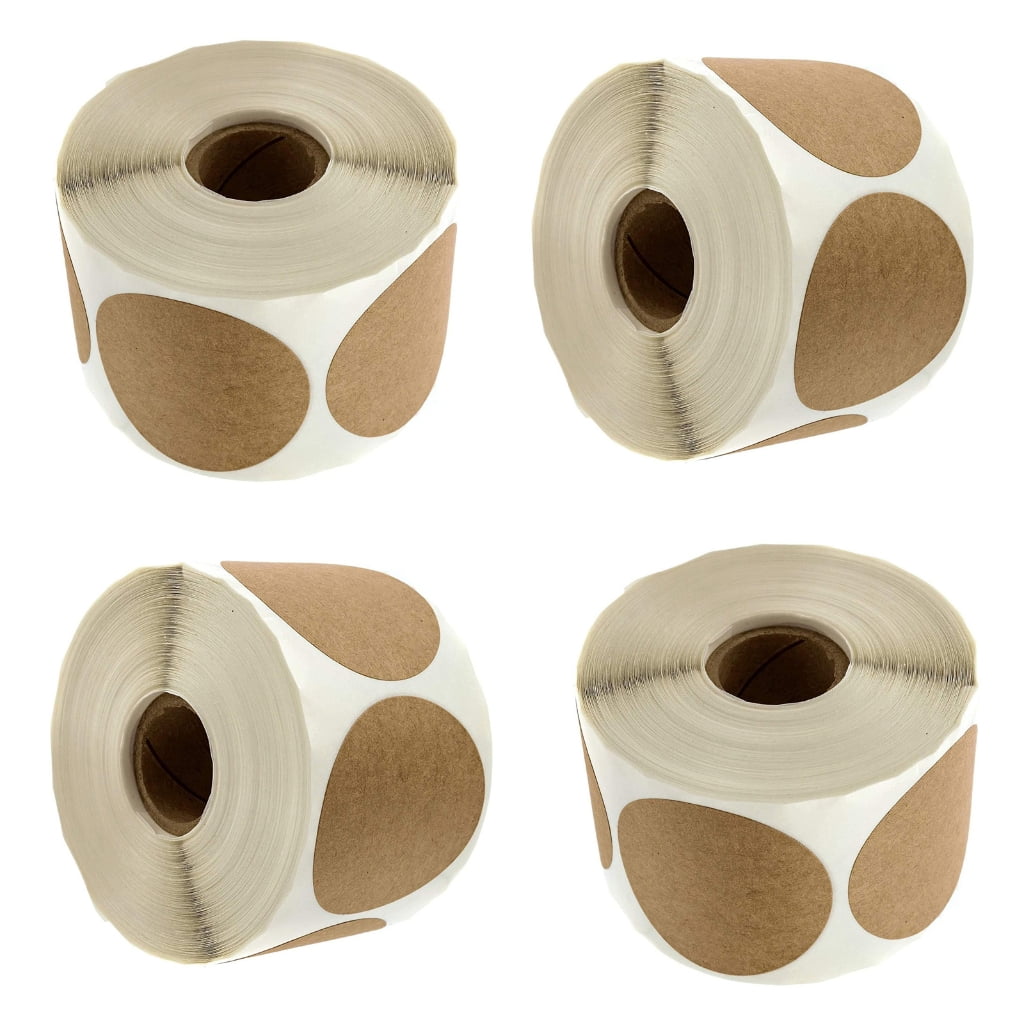 4 Rolls Sticker Writeable Labels Round Sticker Adhesive Labels for ...
