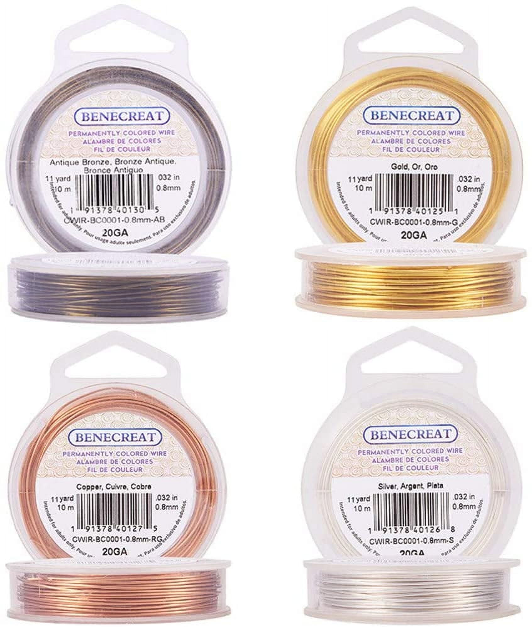 SUNNYCLUE Tarnish Resistant Copper Wire, Silver, Gold, Bronze, 20-Gauge ...