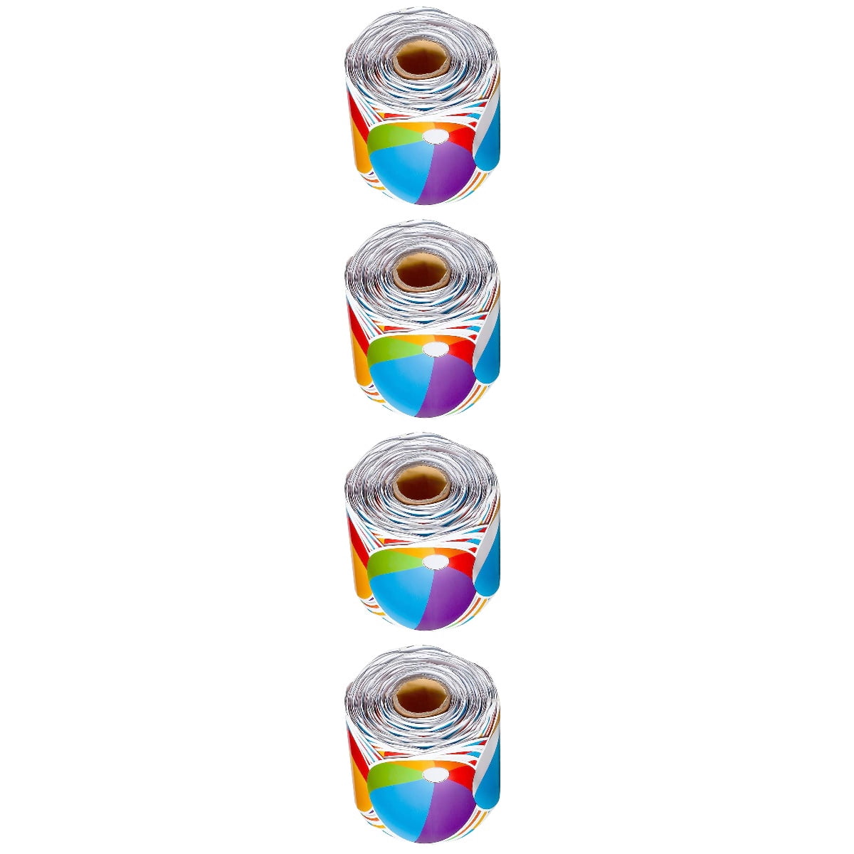 unbranded 4 Rolls of Bulletin Board Border Sticker Colorful Beach Ball ...