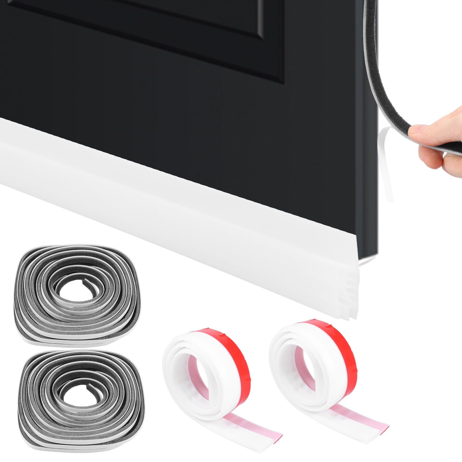 4 Rolls Under Door Draft Stopper Self Adhesive Door Soundproof Seal ...