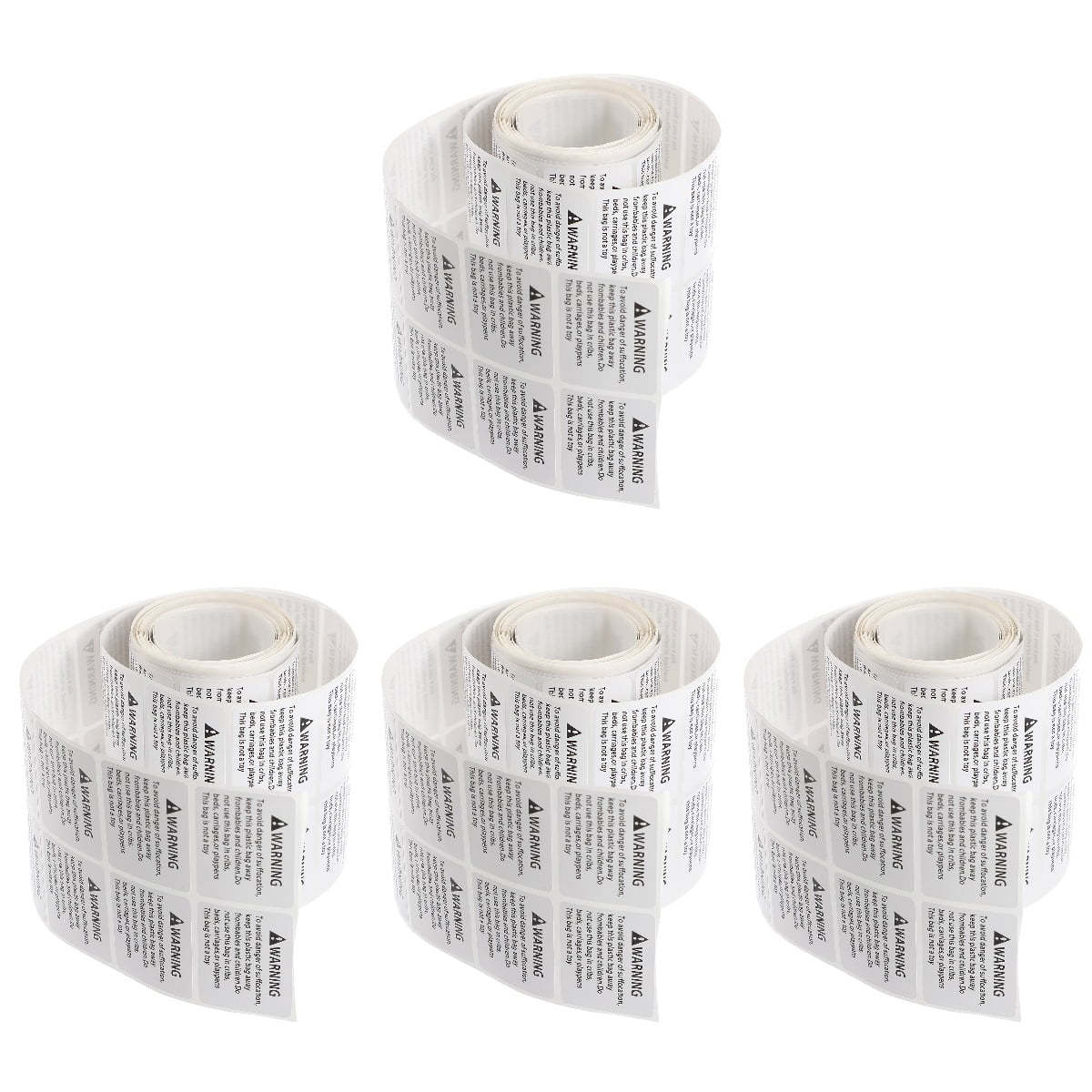 4 Rolls Warning Label Anti-suffocation Stickers Adhesive Labels Pcs Per ...