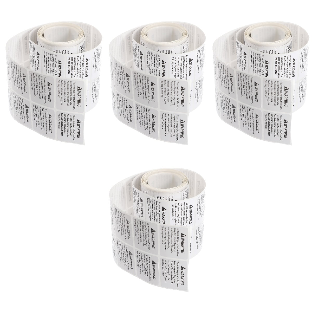 4 Rolls Warning Label Stickers Anti-suffocation Labels Decals - Walmart.com