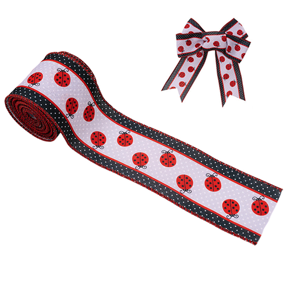 4 Rolls Wired Ribbon Insect Summer Craft Ribbon Bow Decoration for ...