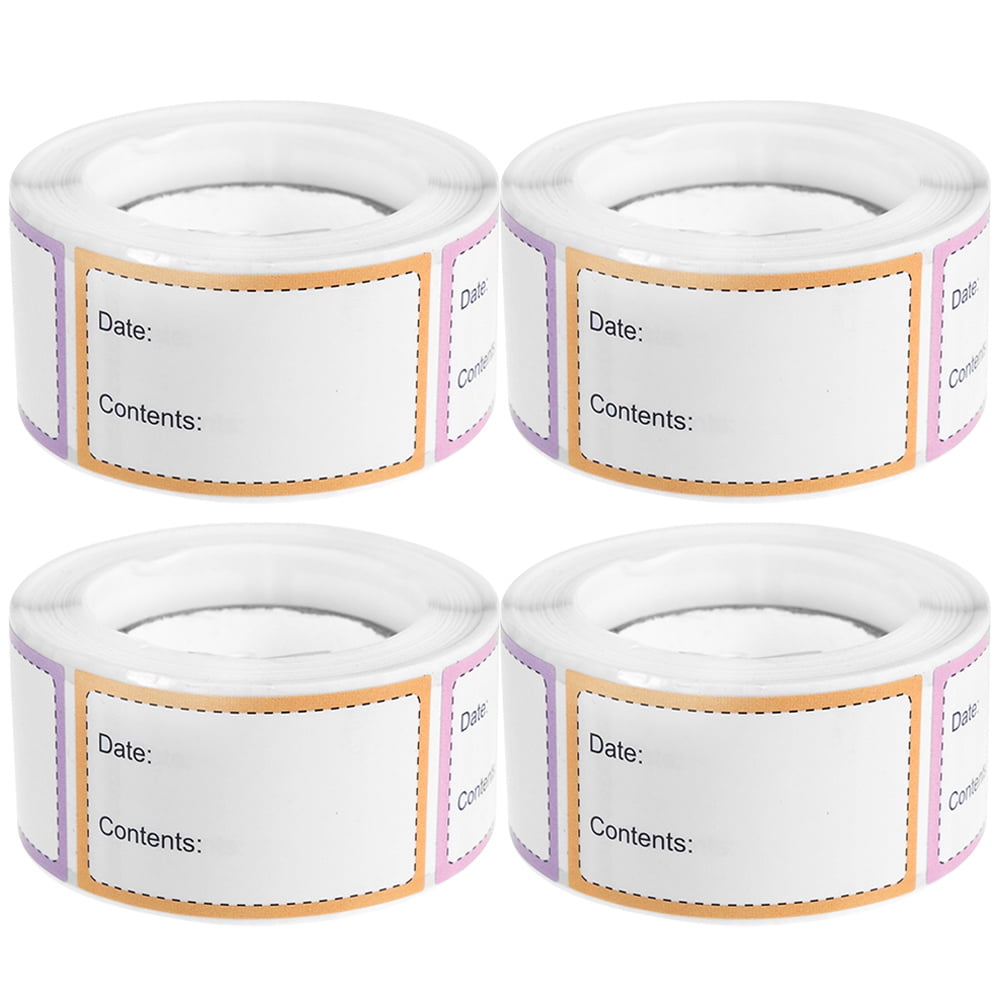4 Rolls of Adhesive Food Container Labels Stickers Removable Freezer ...