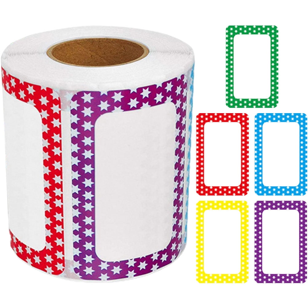 4 Rolls of Colorful Border Sorting Stickers Sticky Seal Stickers Name ...