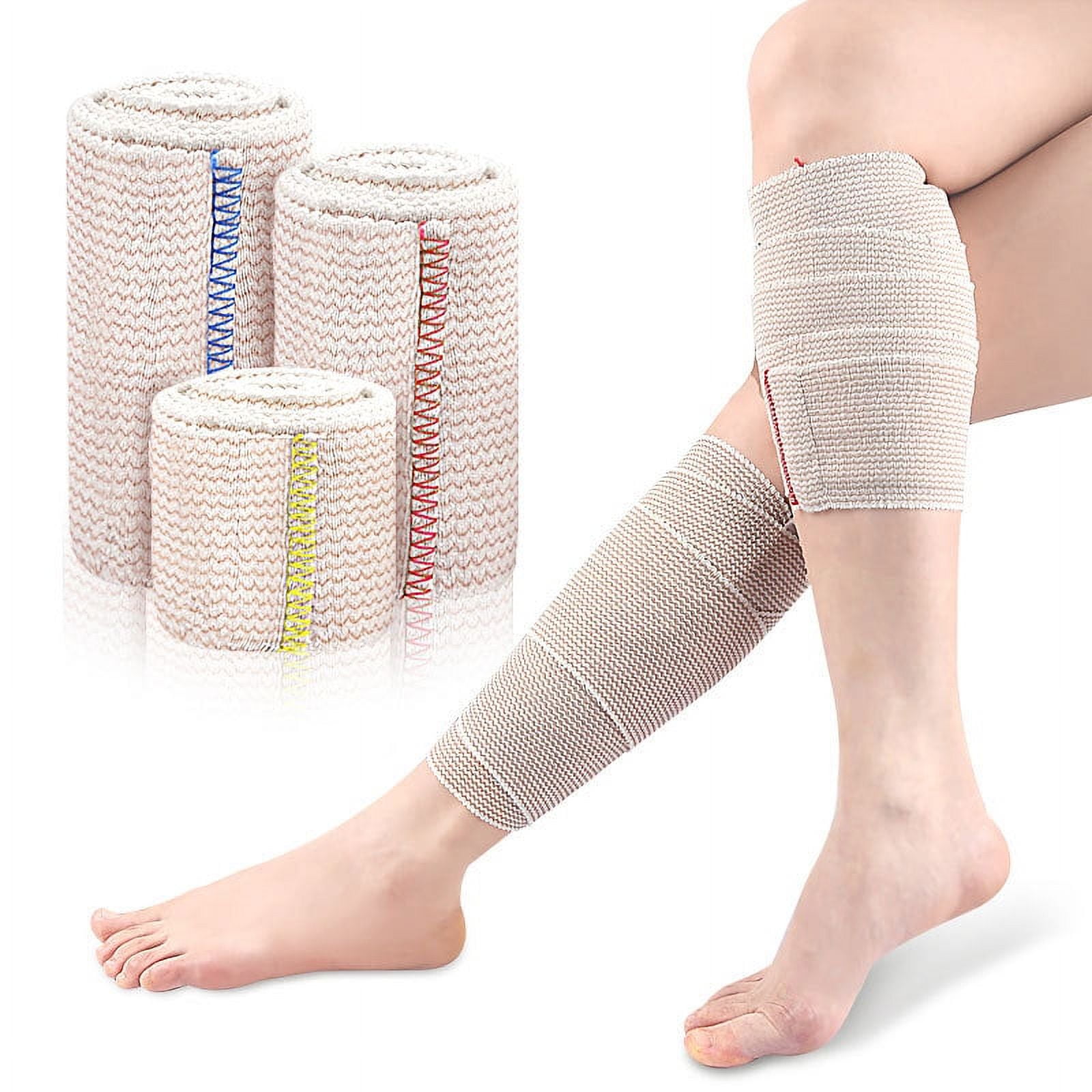 Zcyifa 4 Rolls Elastic Bandages, Breathable Compression Sports Wrap ...