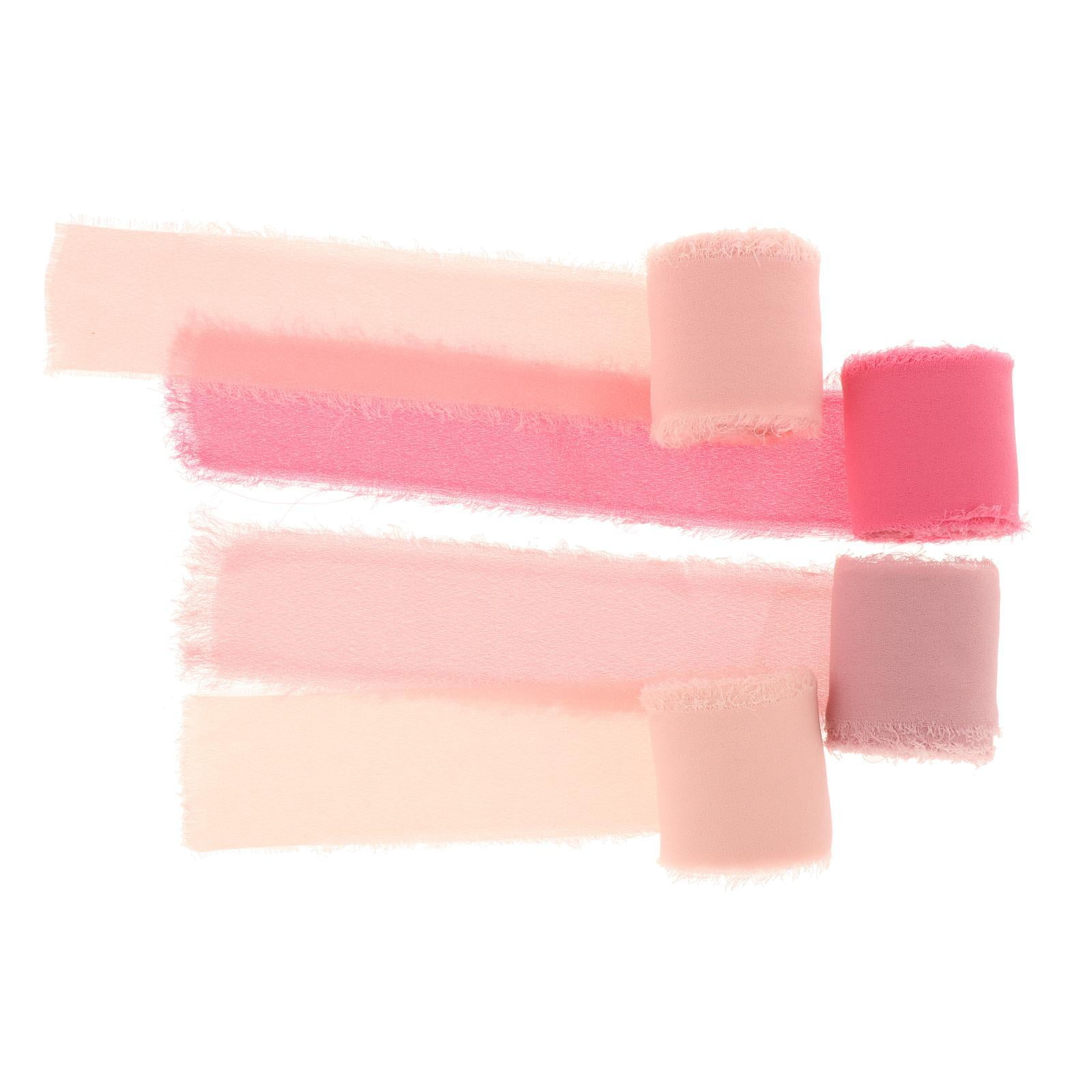 4 Rolls of Handmade Fringed Chiffon Ribbon Frayed Edge Silk Like ...