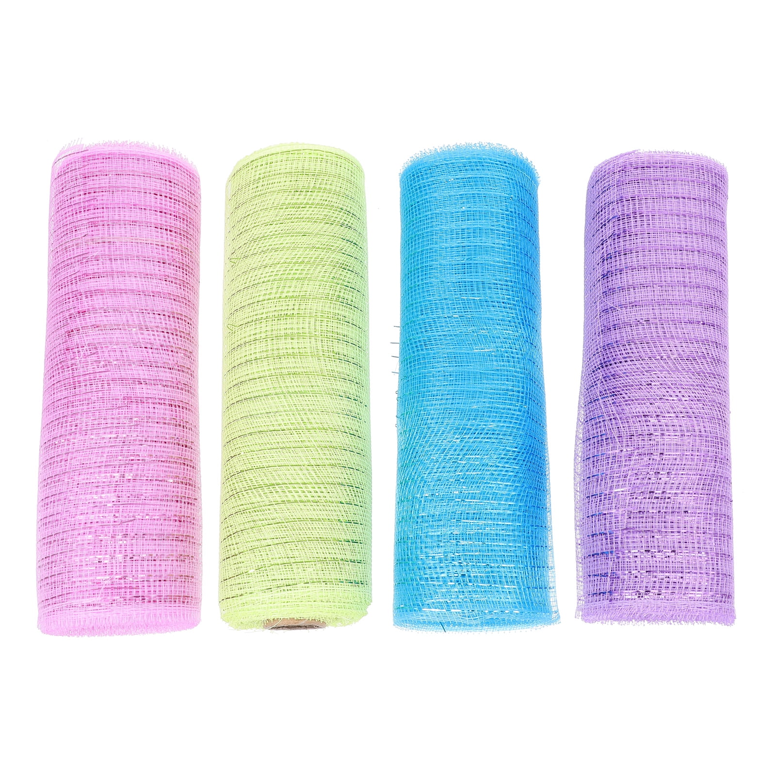 4 Rolls of PP Mesh Ribbons Bright Color Poly Ribbons Wreath Making ...