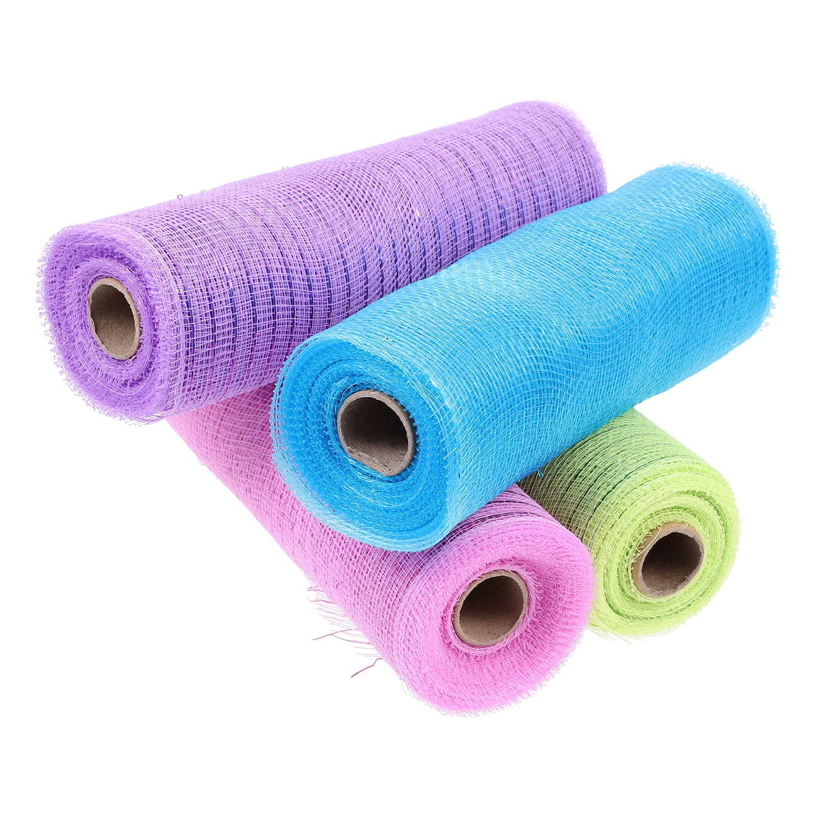 4 Rolls of PP Mesh Ribbons Bright Color Poly Ribbons Wreath Making ...