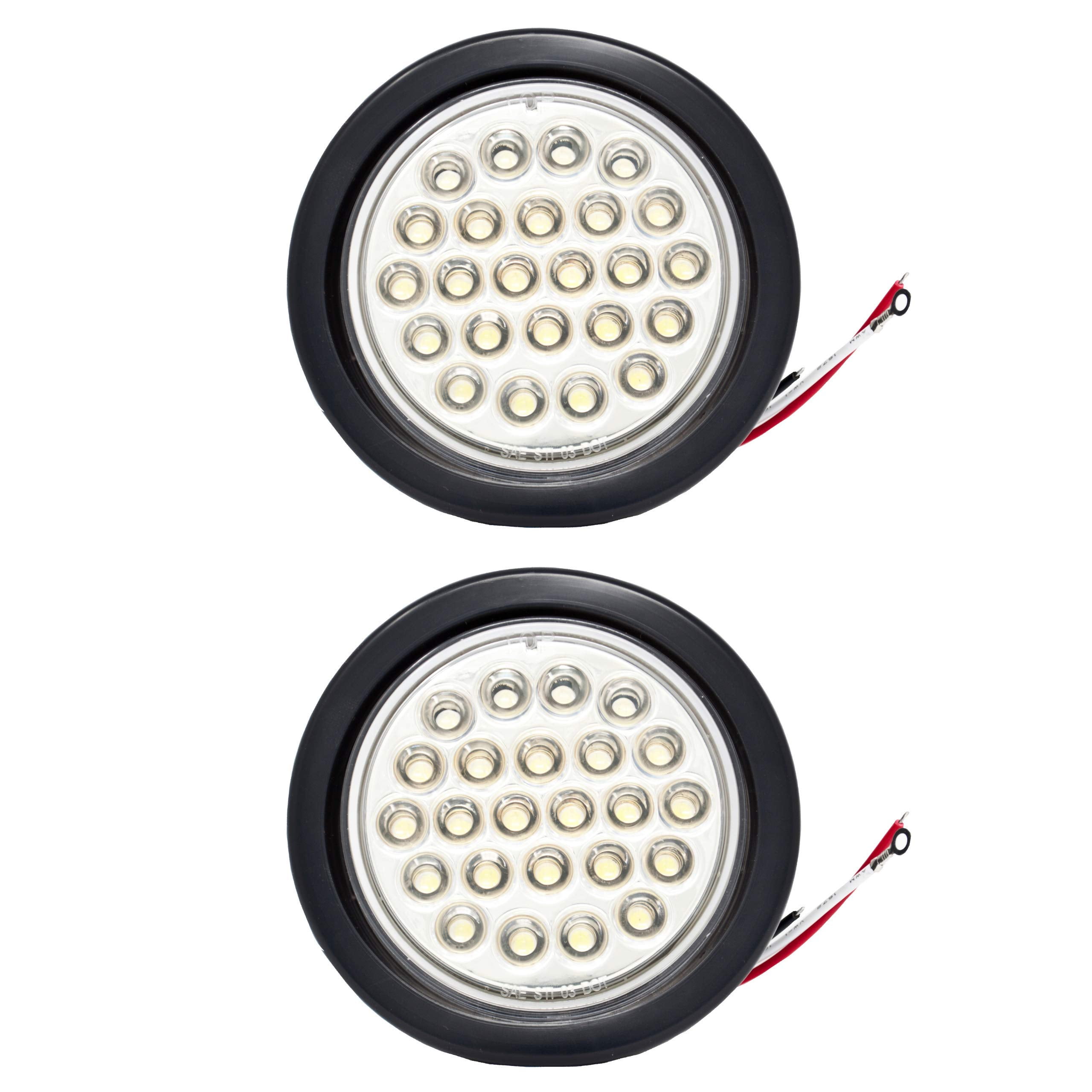 4" Round 24 LED Stop Turn Tail Reverse Backup Parking Running Light 2x ...