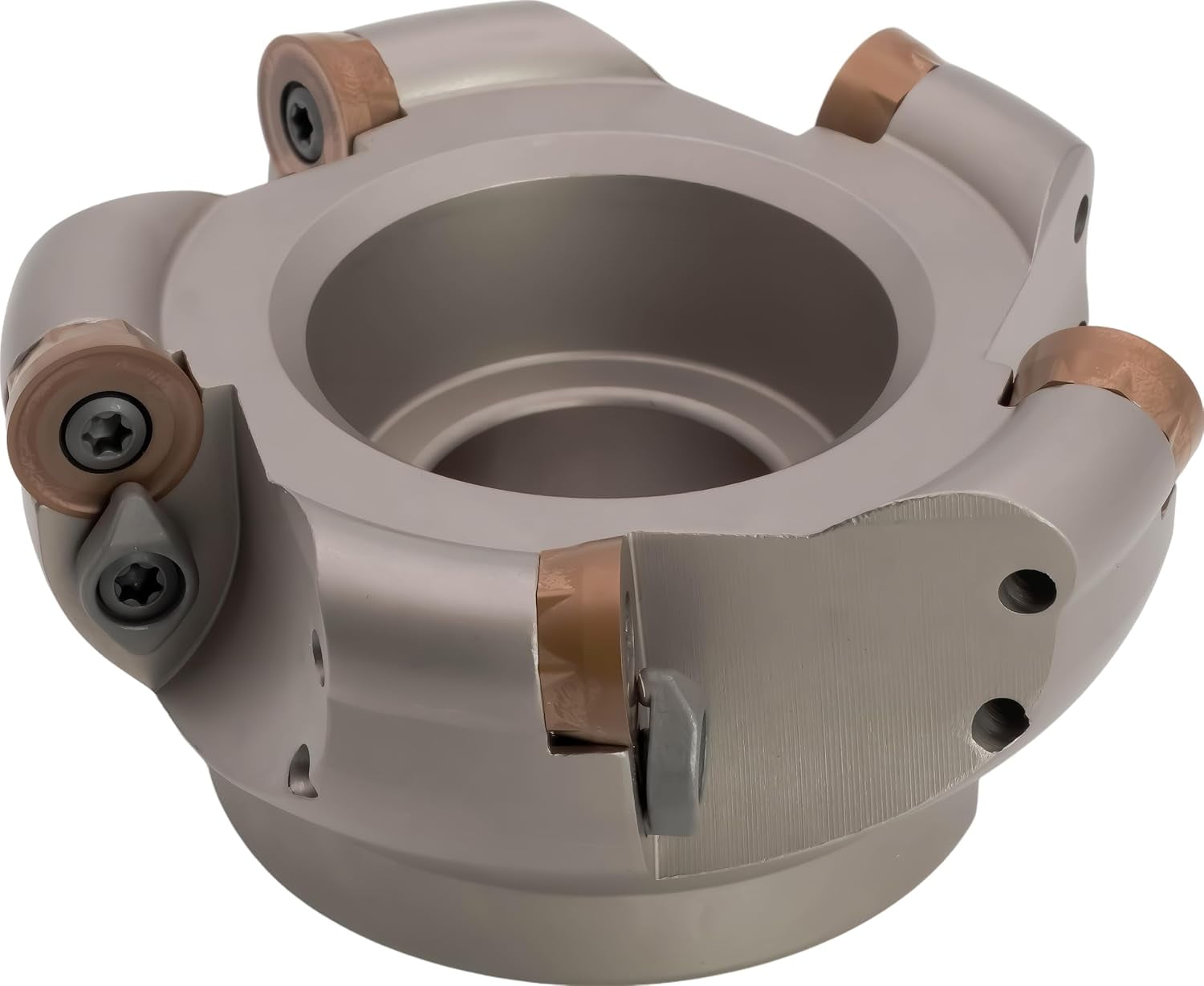 4" Round Insert Indexable Face (Shell) Mill, 1 1/4" Arbor Hole Diameter ...