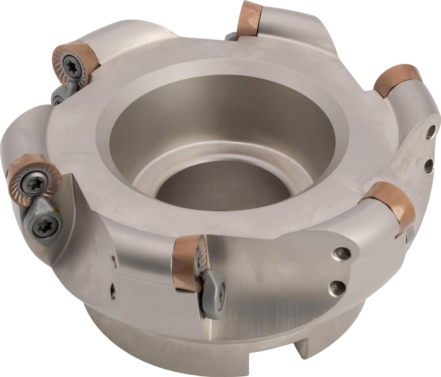 4" Round Insert Indexable Face (Shell) Mill, 1 1/4" Arbor Hole Diameter ...