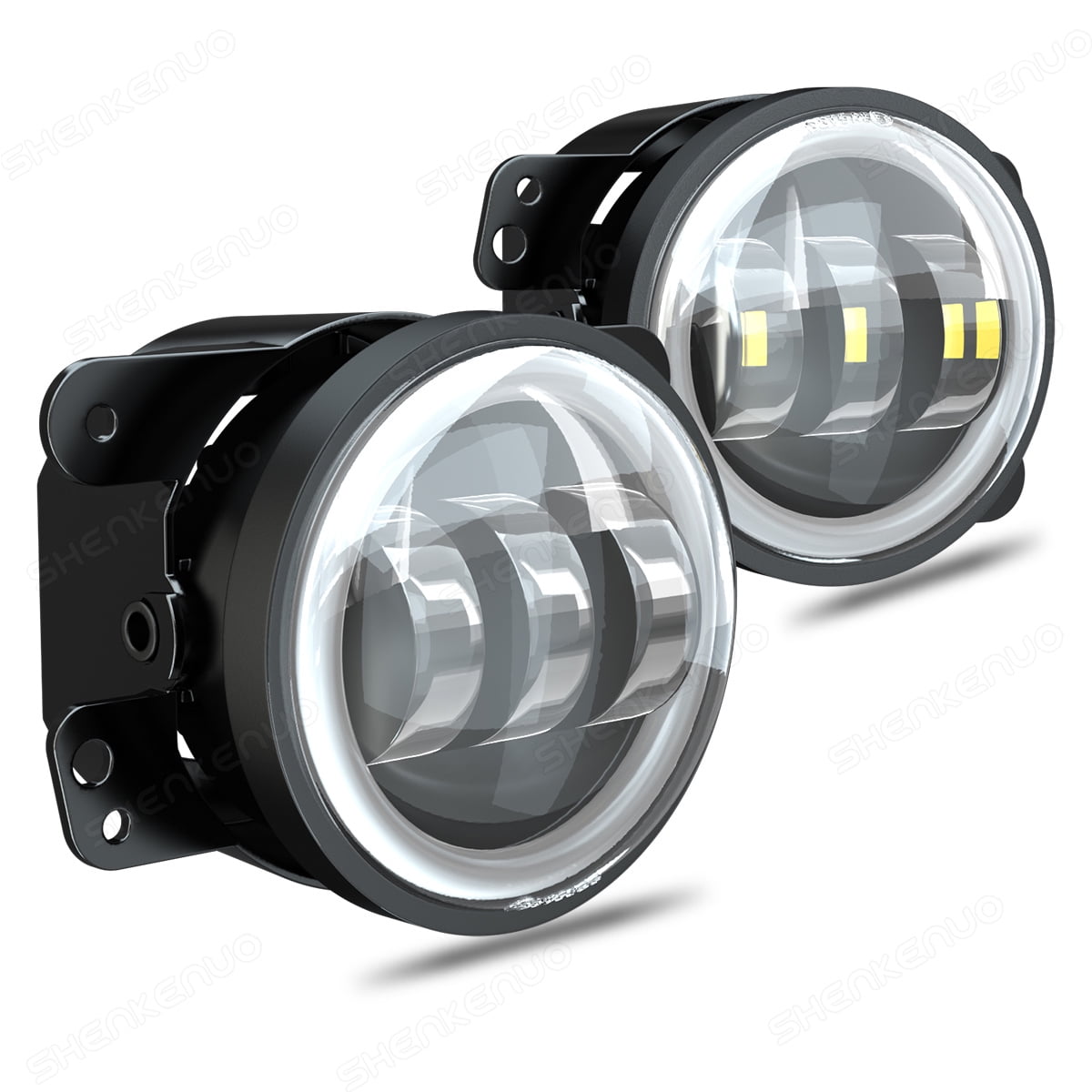 4" Round LED Fog Light DRL Driving Light Dual Color For Chrysler 300 ...