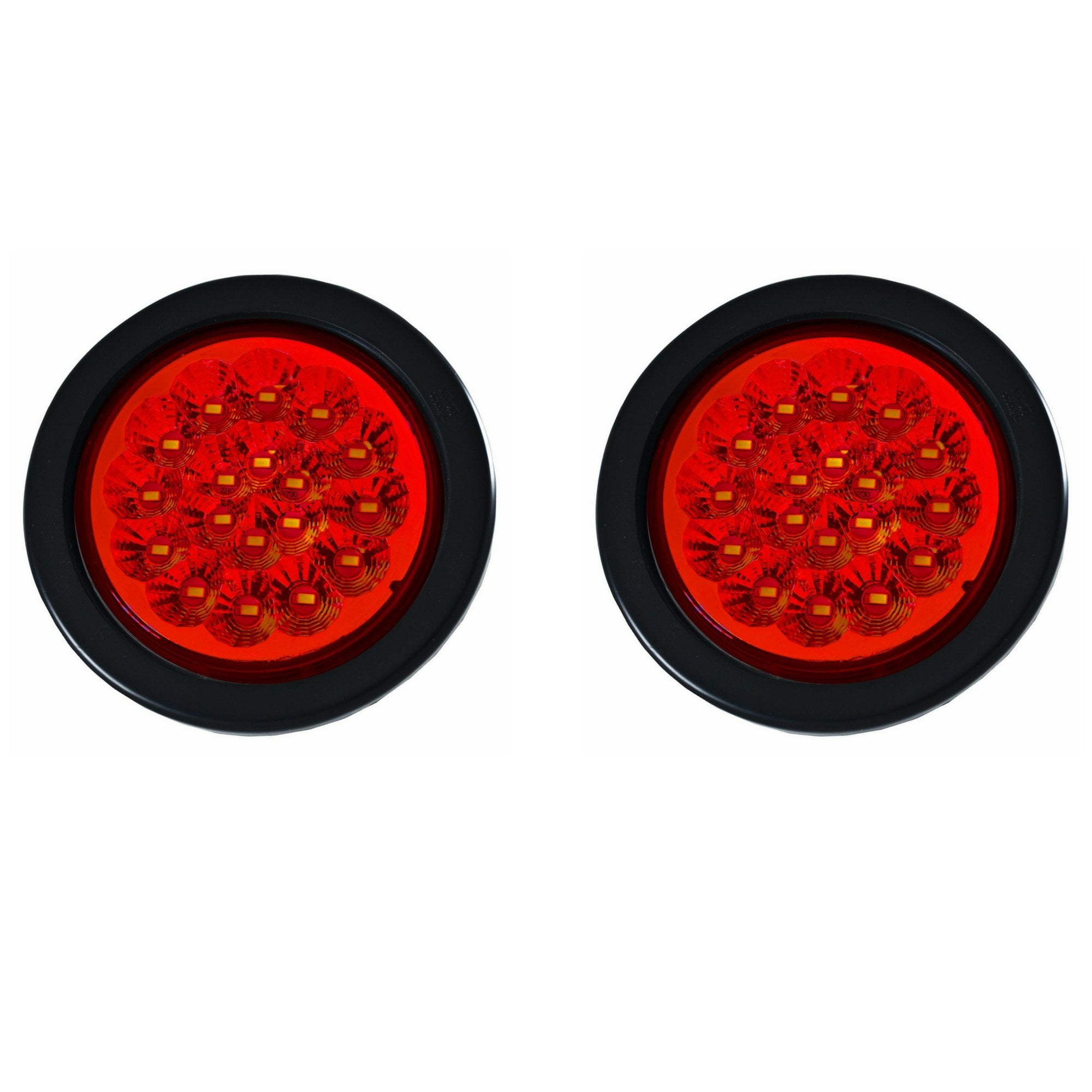 4" Round LED Trailer Tail 18 LED Stop Turn Signal Marker Running Lights ...