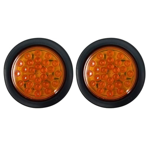 4" Round LED Trailer Tail 24 LED Stop Turn Signal Marker Lights 2x ...