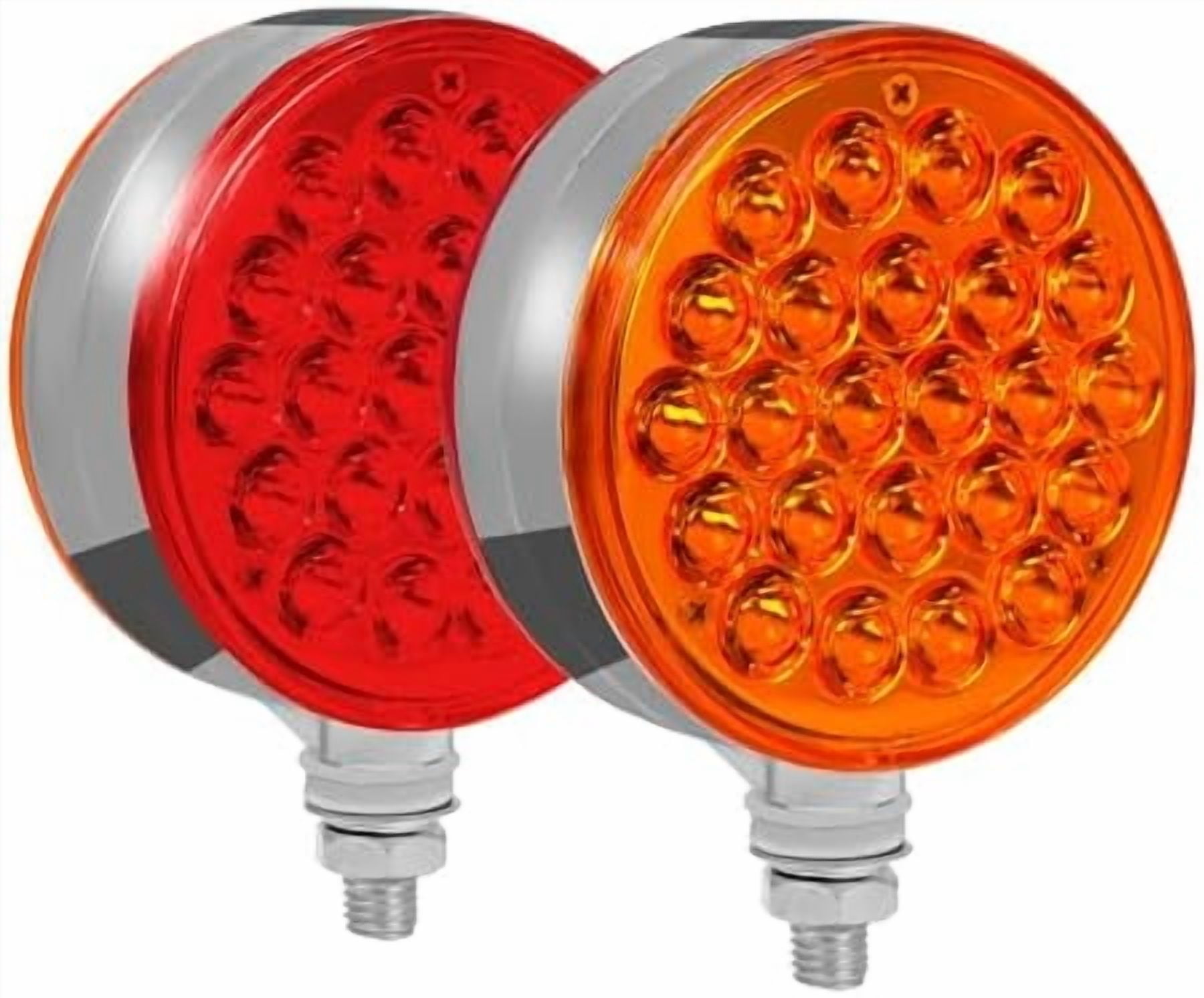 4" Round Pedestal Fender Lights, 48 LED Double Face Turn Signal Light ...