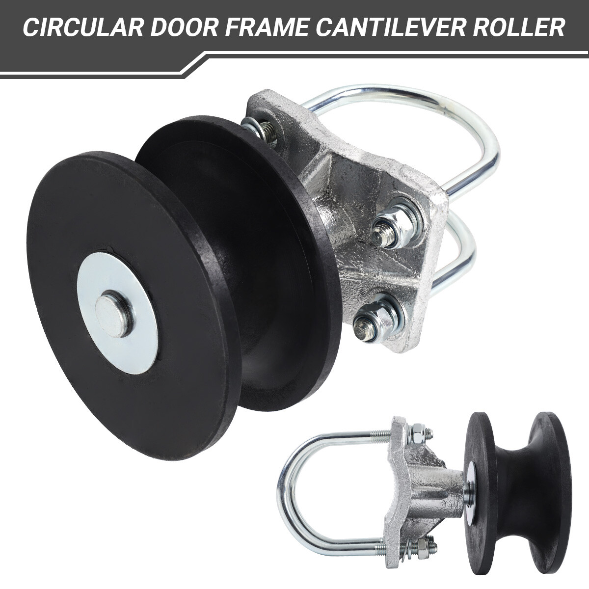4" Round Post x 2 1/2" Round Gate Frame Premium Nylon Cantilever Roller ...