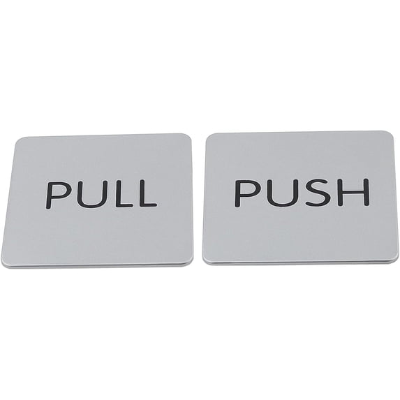 4" Round Push Pull Door Signs Stickers Plastic Sign Back Self-Adhesive ...