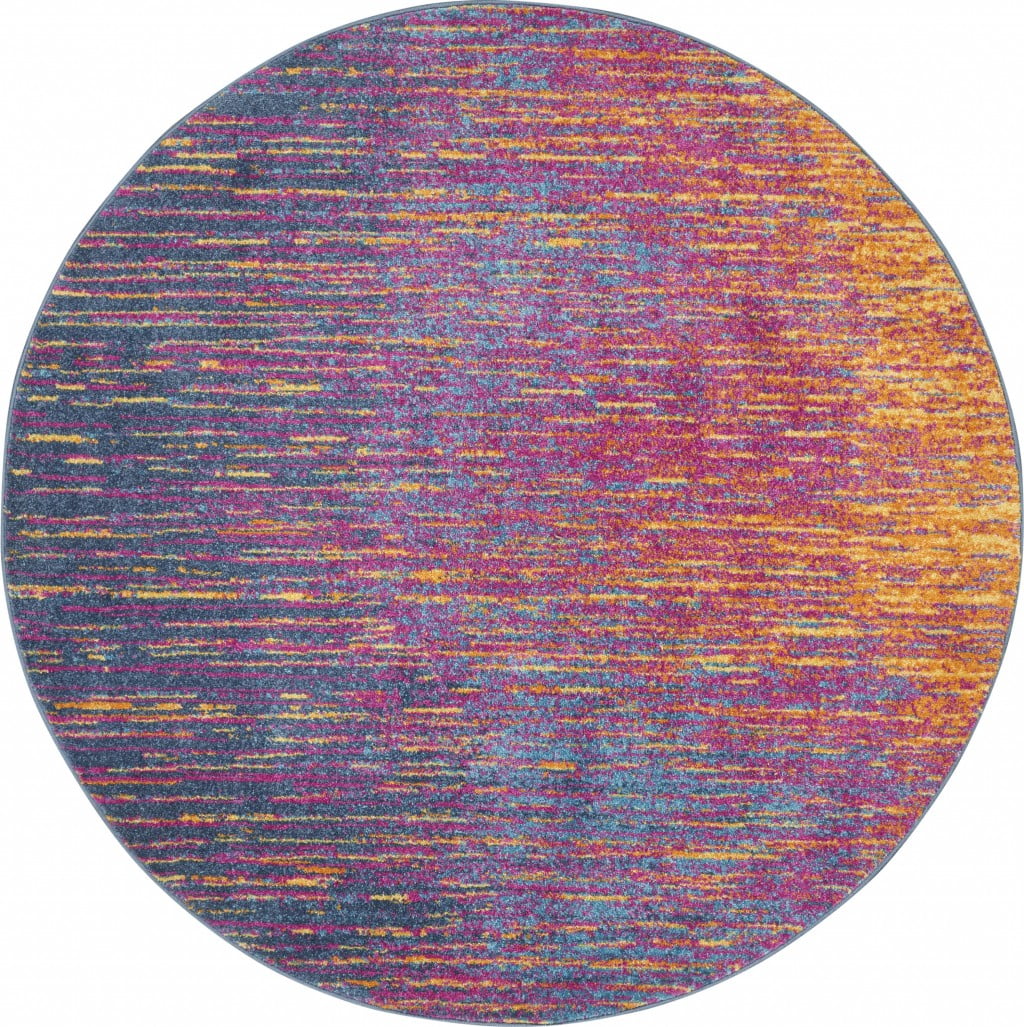 4â€™ Round Rainbow Abstract Striations Area Rug - Walmart.com
