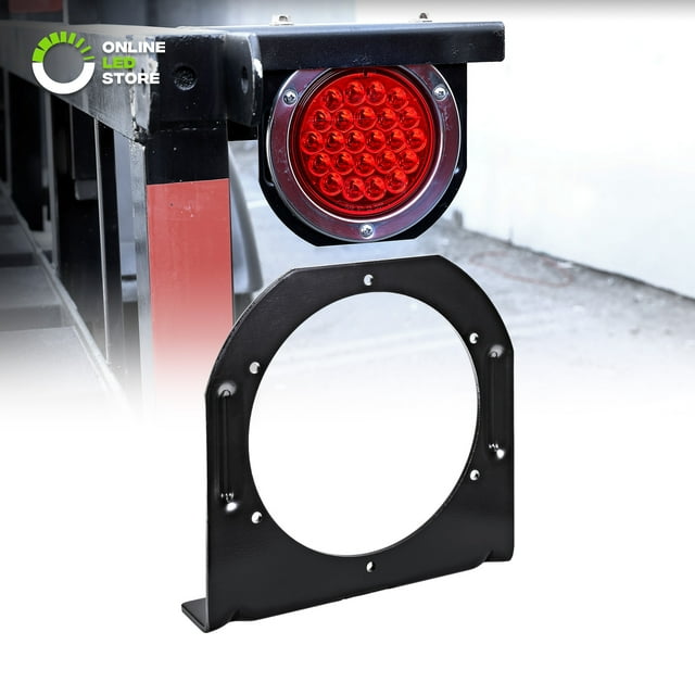 4" Round Tail Light L Shape Mounting Bracket [3mm Steel] [Reinforced ...