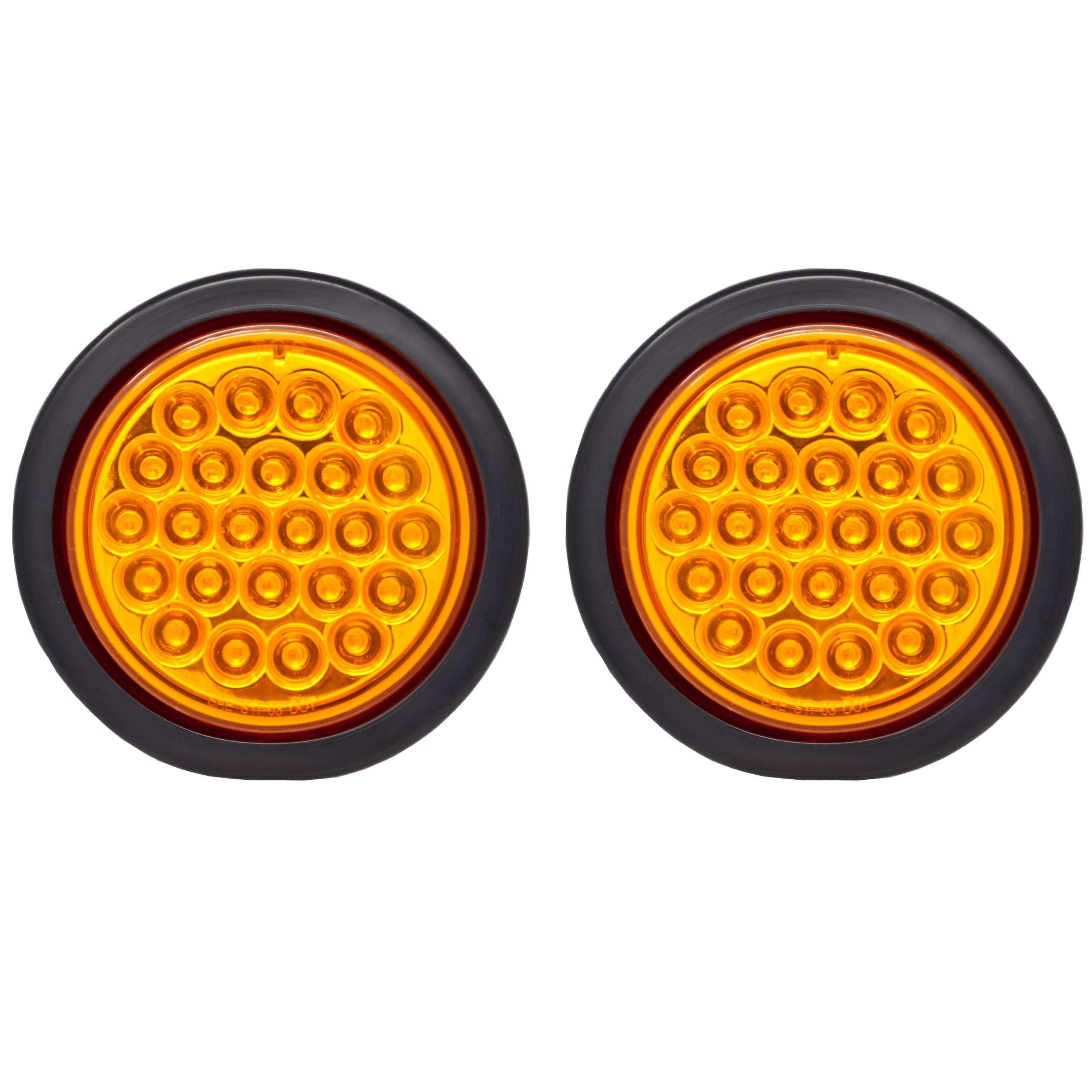 4" Round Trailer 24 LED Stop Turn Tail Signal Brake Marker Lights 2x ...