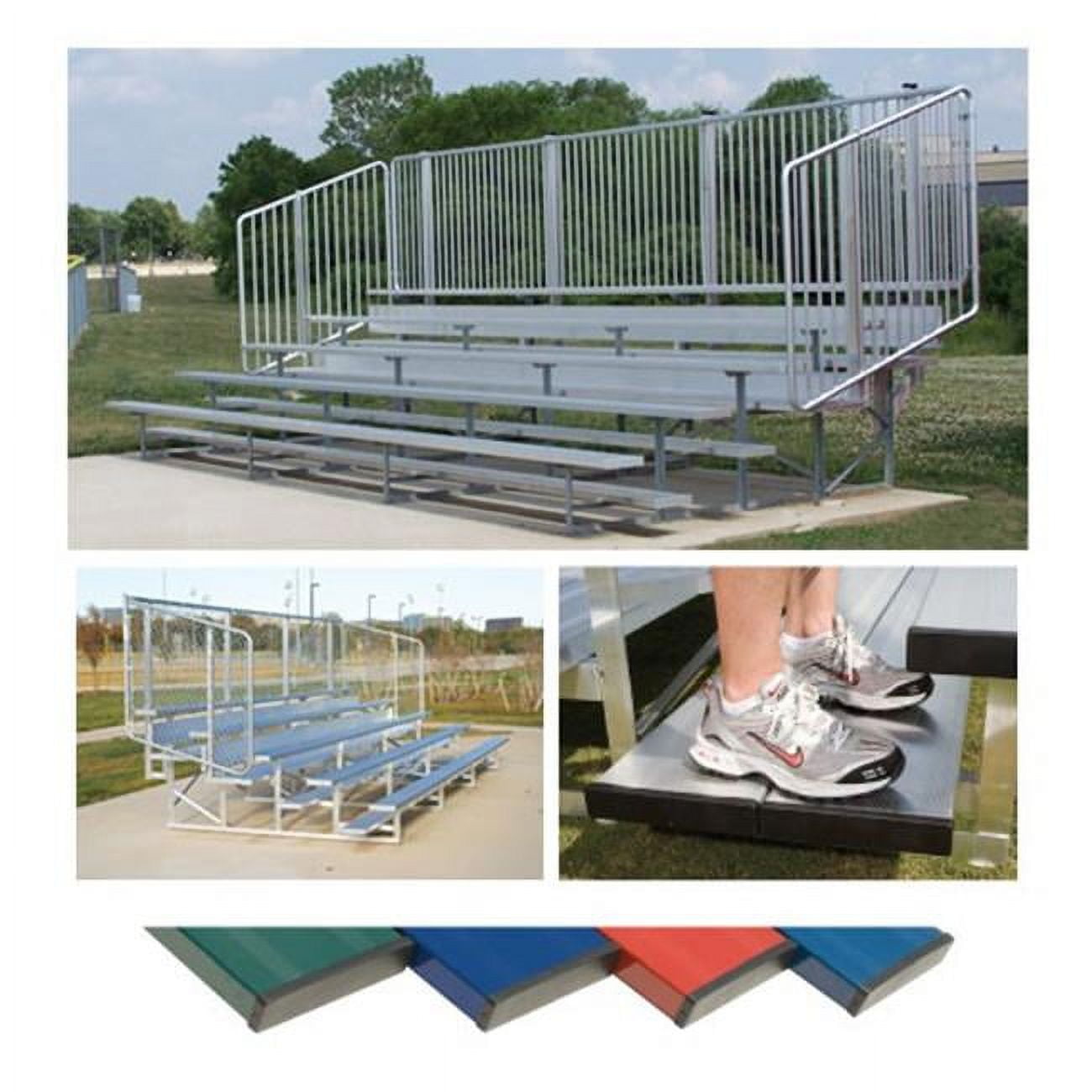4 Row 21 ft. Preferred Vertical Picket Bleacher, Red - Walmart.com