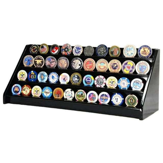 4 Row Challenge Coin / Casino Chip Display Rack - Walmart Business Supplies