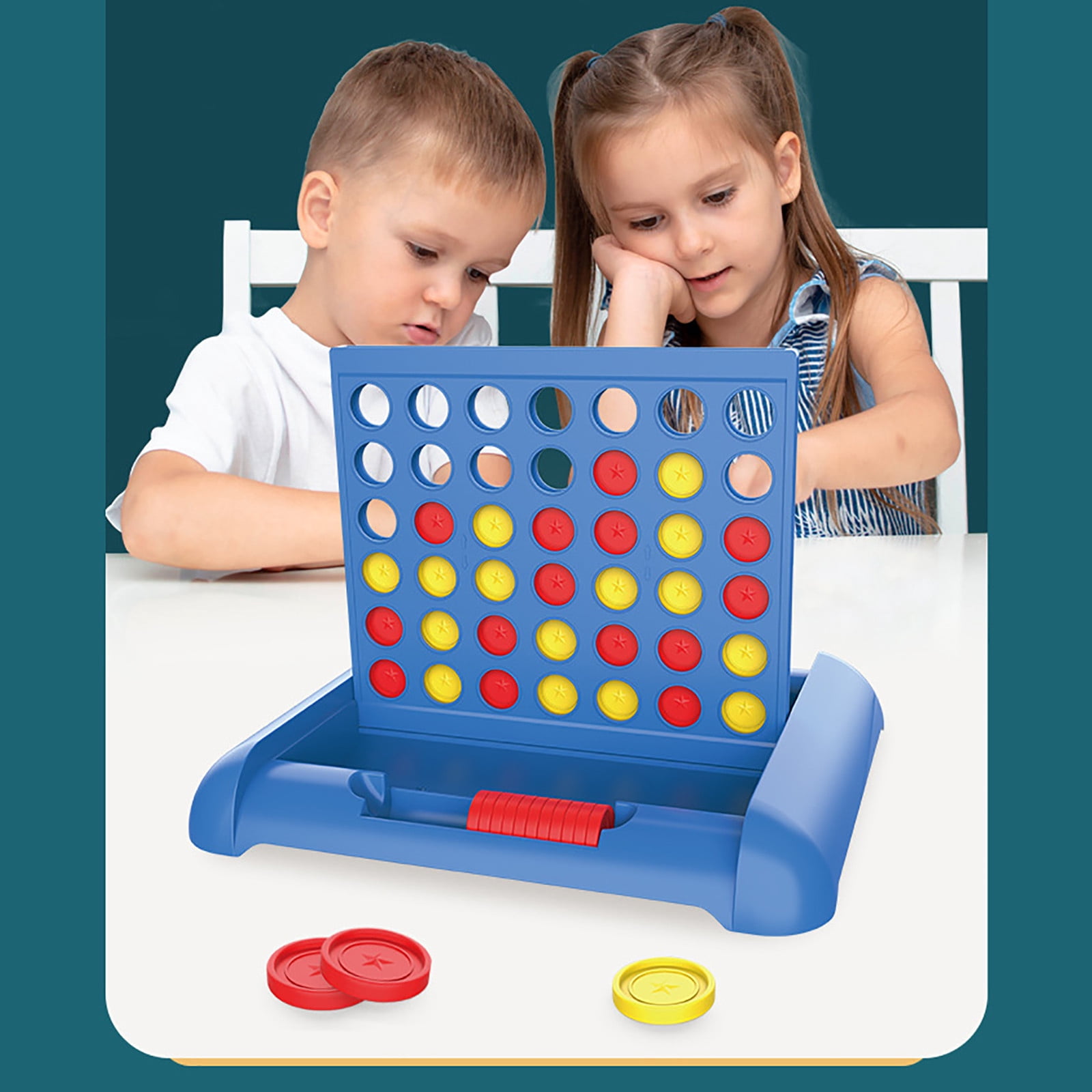 4 in a Row Game, Connect & Win Four in a Row Board Game, Portable 2 ...