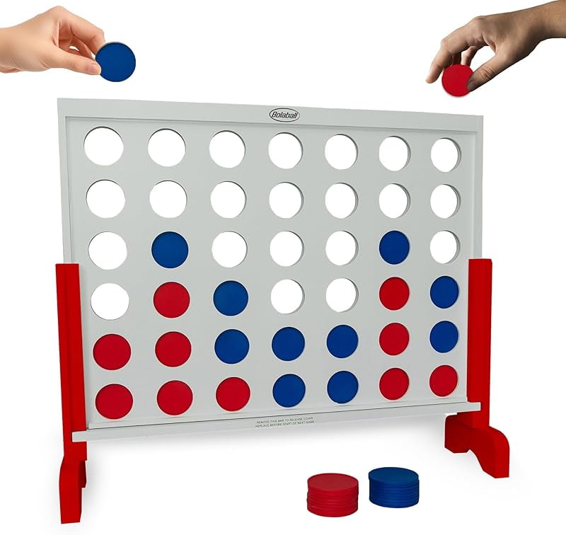 4 in a Row Outdoor Game – 1.8 Ft Yard Game for Adults & Family, Life ...
