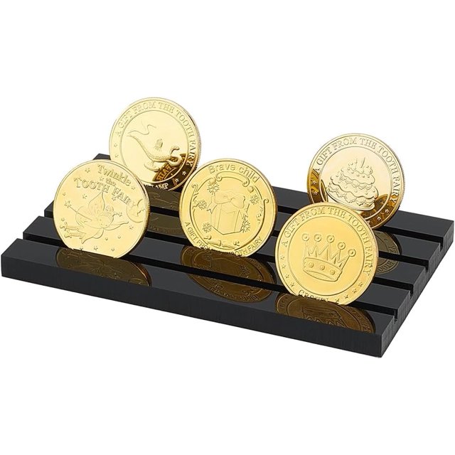 4 Rows Black Acrylic Challenge Coin Display Holder 4.5mm Groove ...