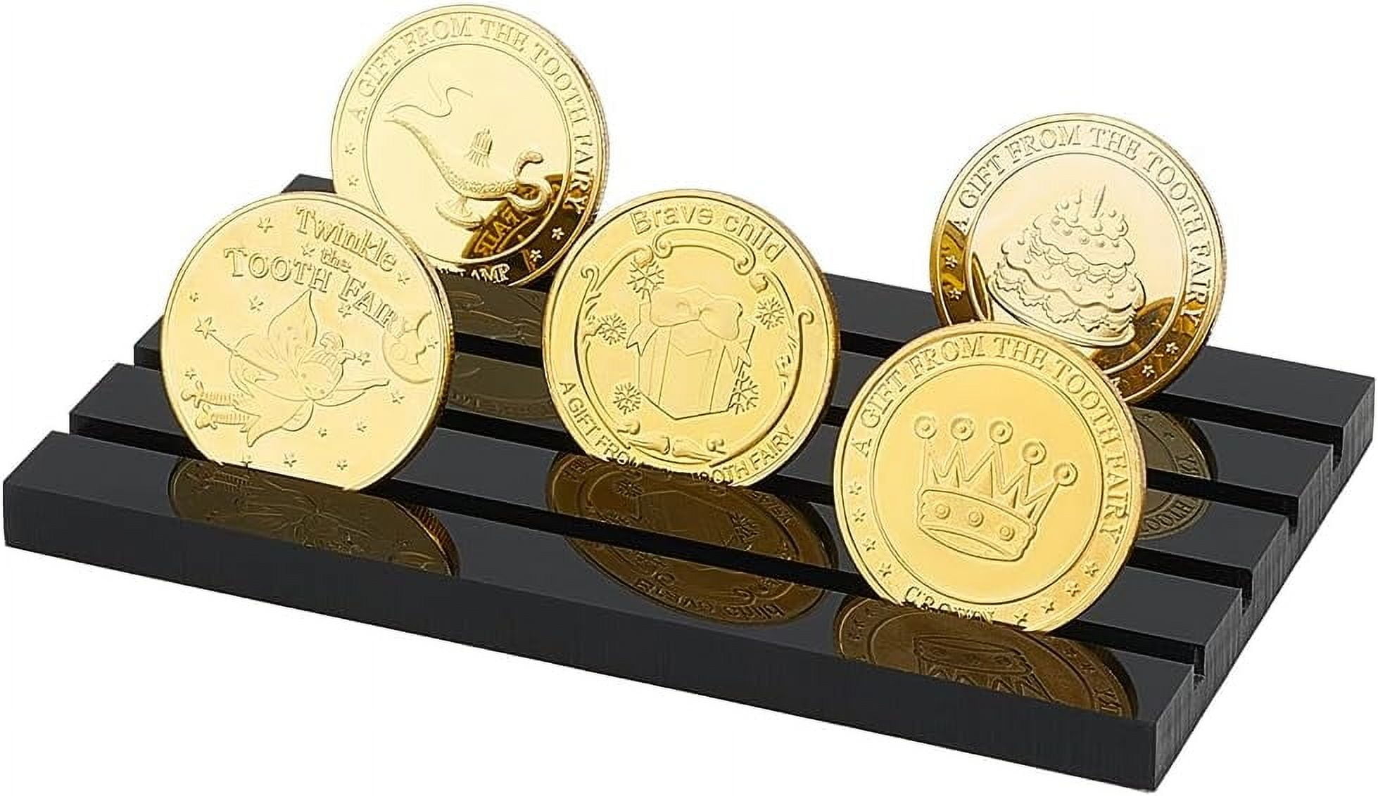 4 Rows Black Acrylic Challenge Coin Display Holder 4.5mm Groove ...