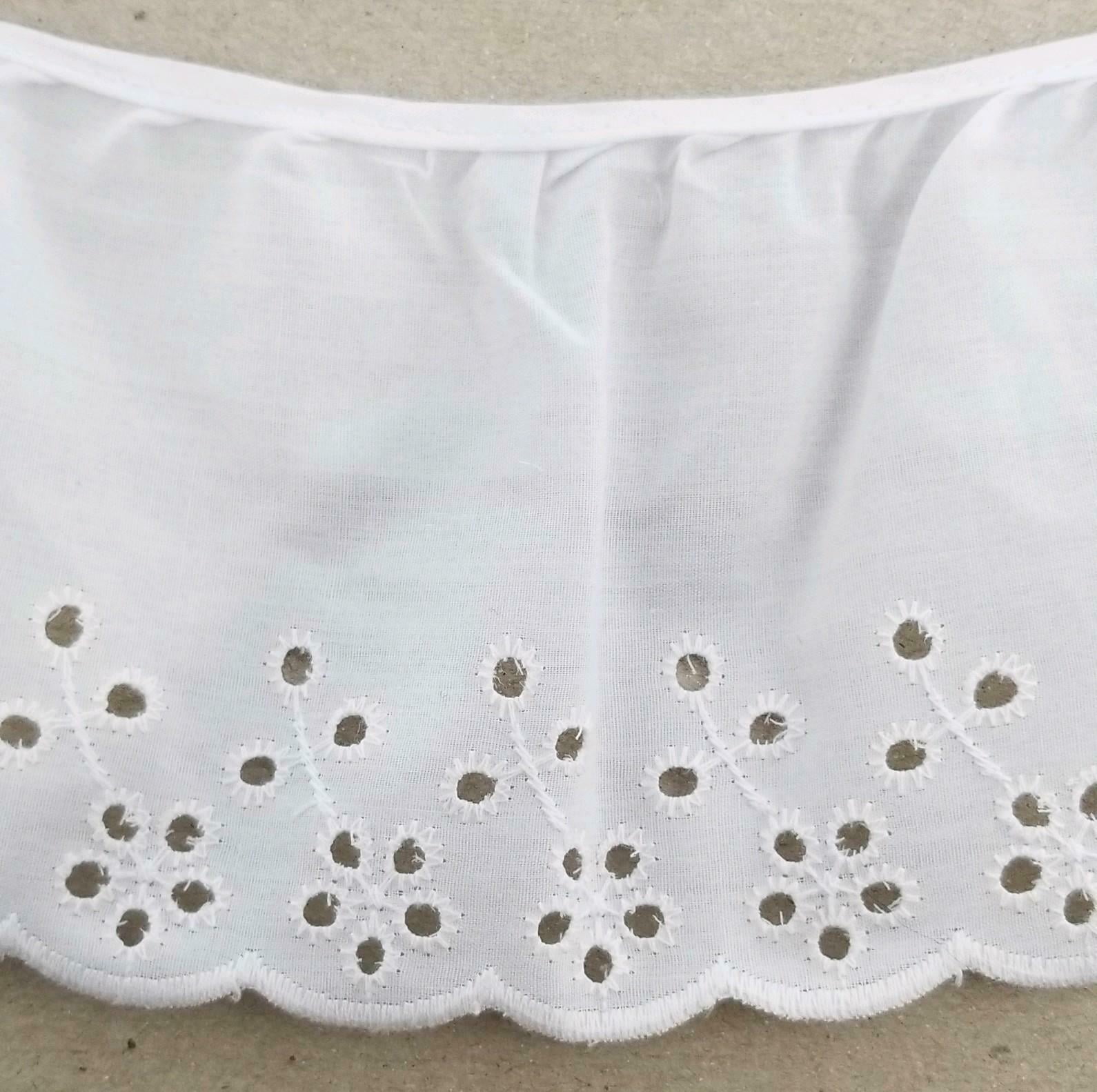 4" Ruffled Gathered Embroidery Eyelet Trimming - 5 Yards! - Walmart.com