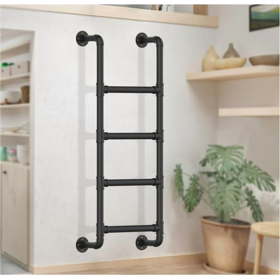 4-Rung Wall Mounted Metal Step Ladder Basement Window Well Egress ...