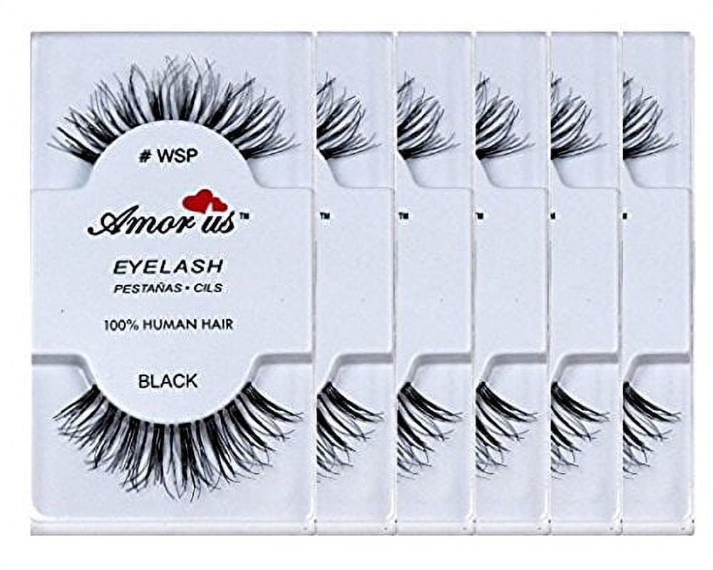 4 SETS-Amorus 100% Human Hair False Eyelashes #wsp (6 Pack) - Walmart.com