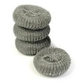 4 Scourer Steel Wire Mesh Ball Pads Kitchen Scrub Cleaning Pan Cleaner ...