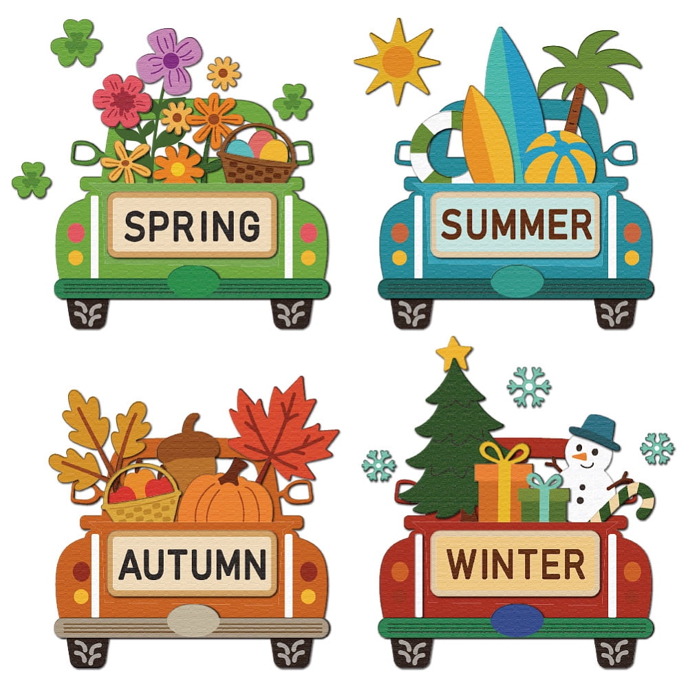 4 Seasons Elements Car Cutting Dies Card Making Metal Die Cut Stencils ...
