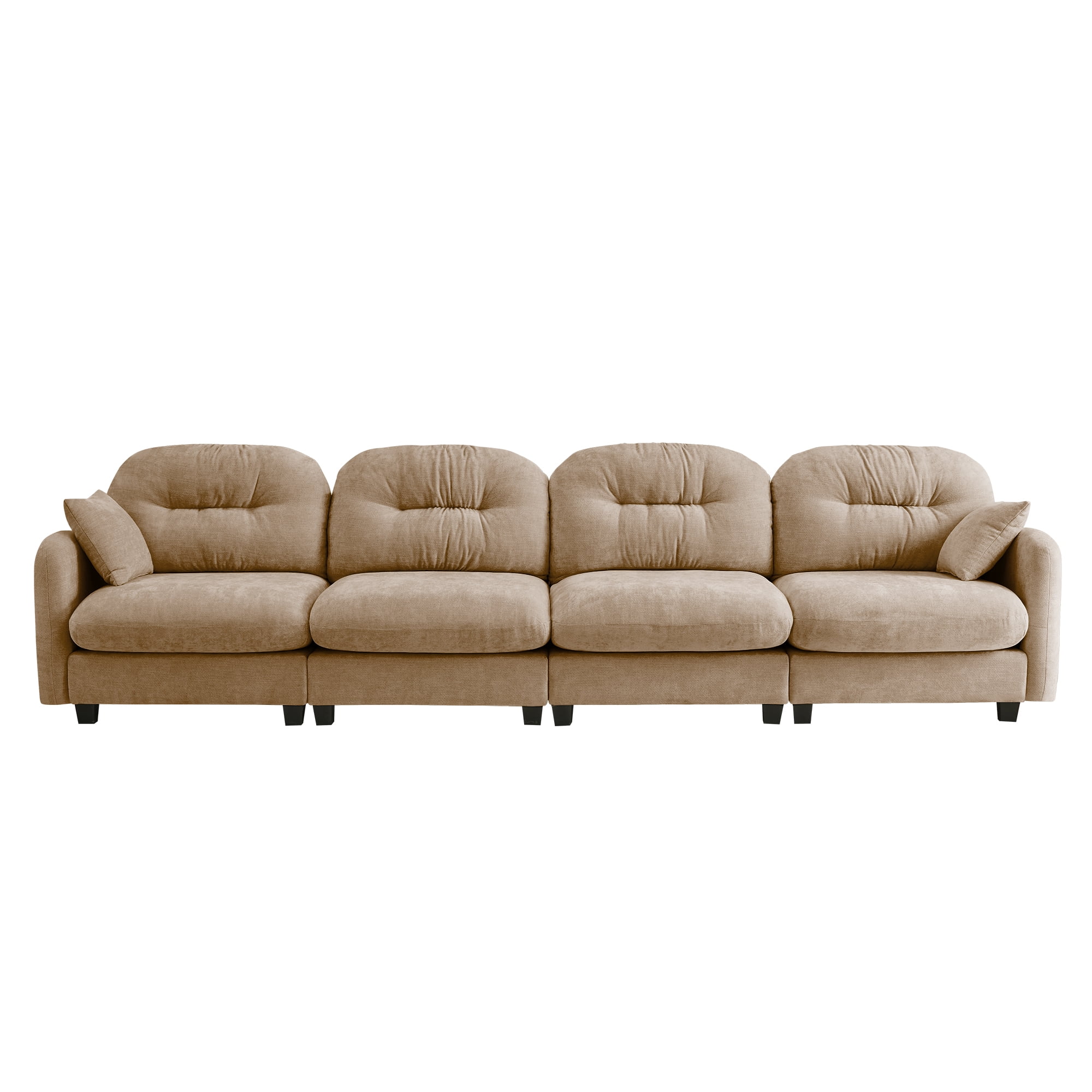 4-Seat Modular Straight Sectional Sofa Camel, Easy Install, Cloud ...