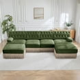 4-Seater with 2 Ottomans Cloud Modular Sectional, Tassel Skirt, Button ...