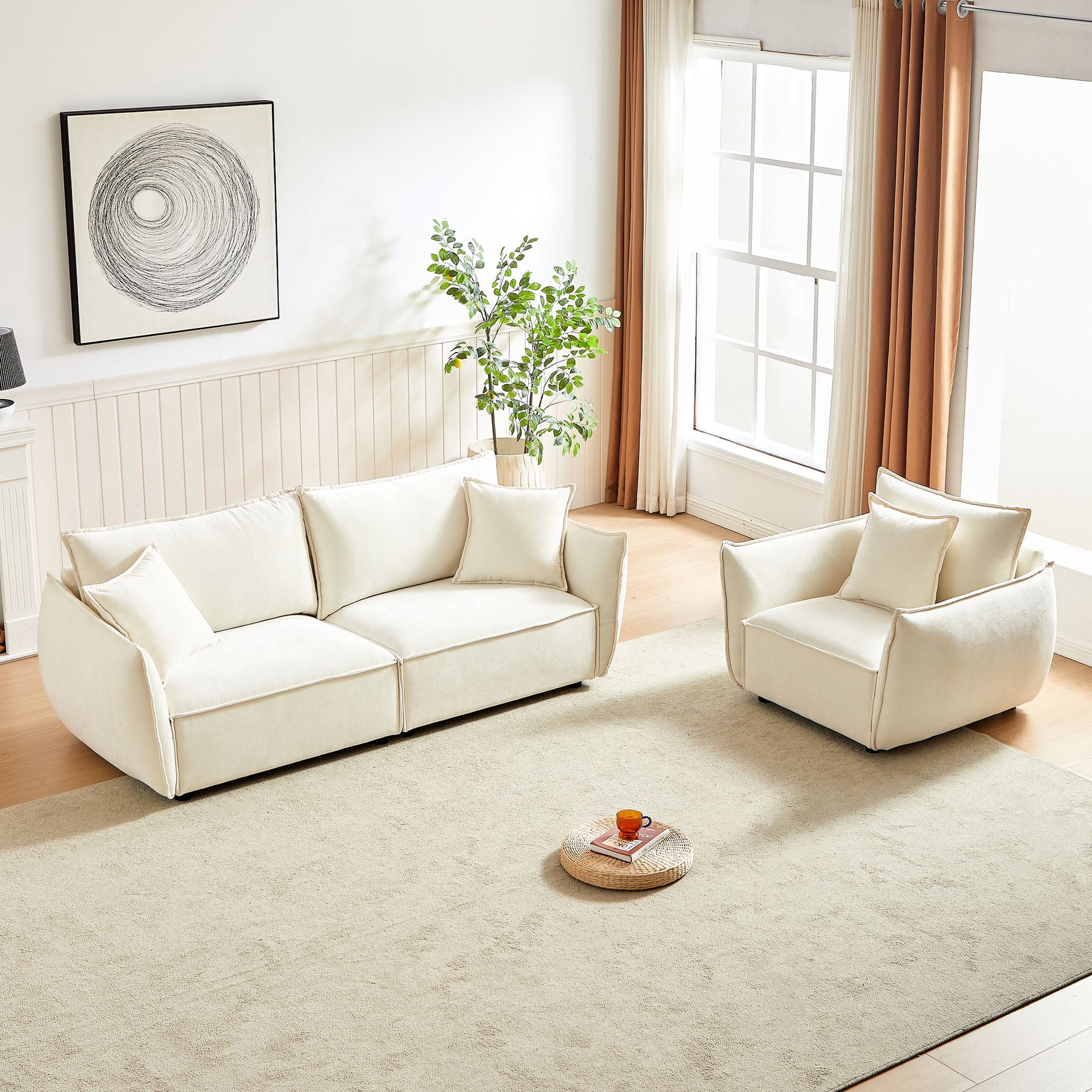 4-Seater Sofa with Smooth Clean Lines / Functional for Daily Living ...