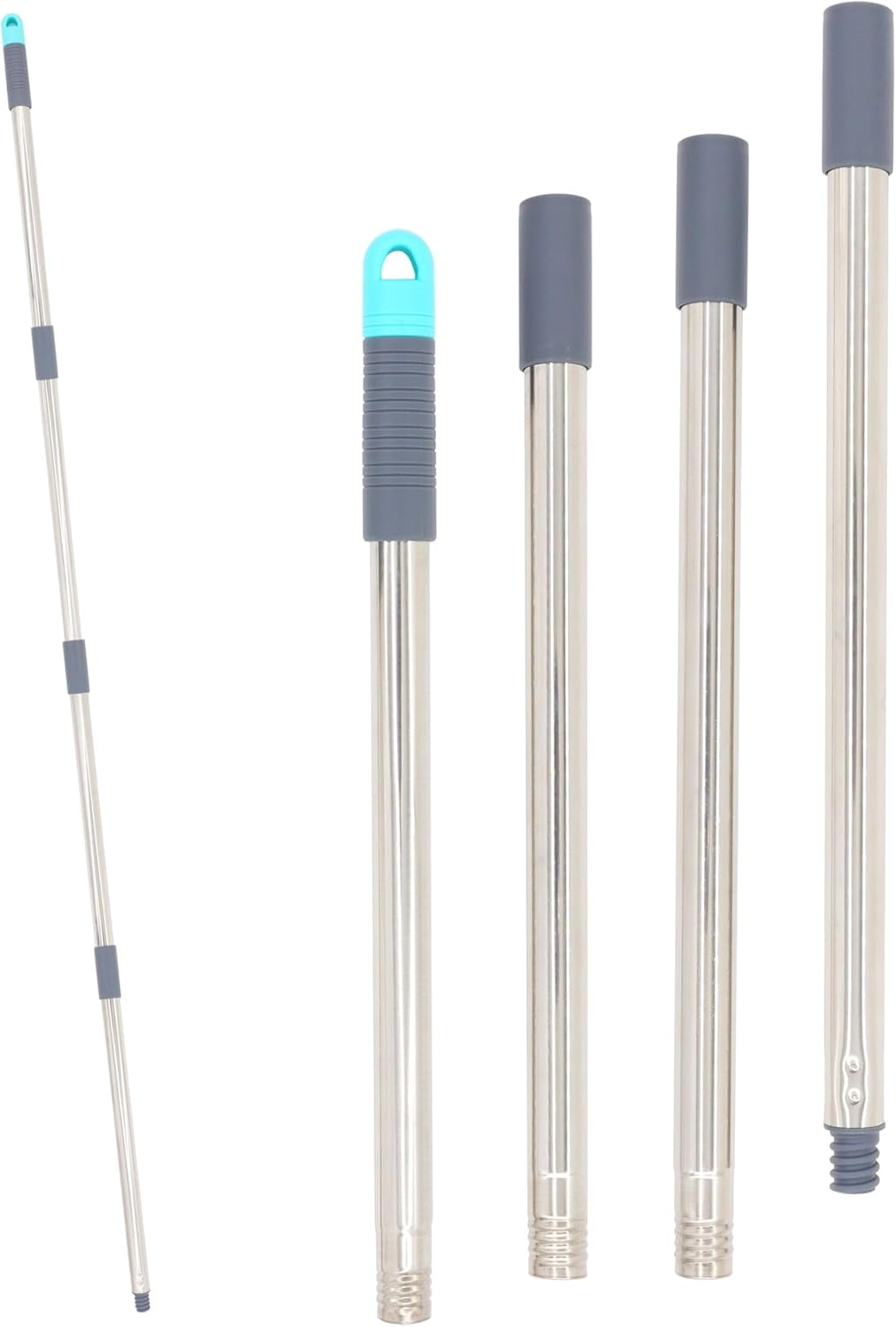 4-Section 4.8ft. Stainless Steel Pole Mop Replacement Handle Compatible ...