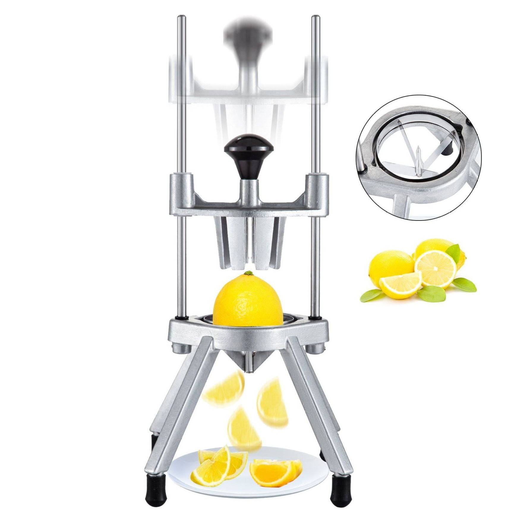 4-Section Easy Wedger Stainless Steel Blade Fruit Lime Slicer, Lemon ...