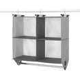 4 Section Fabric Closet Organizer Shelving with Built In Chrome Garment ...