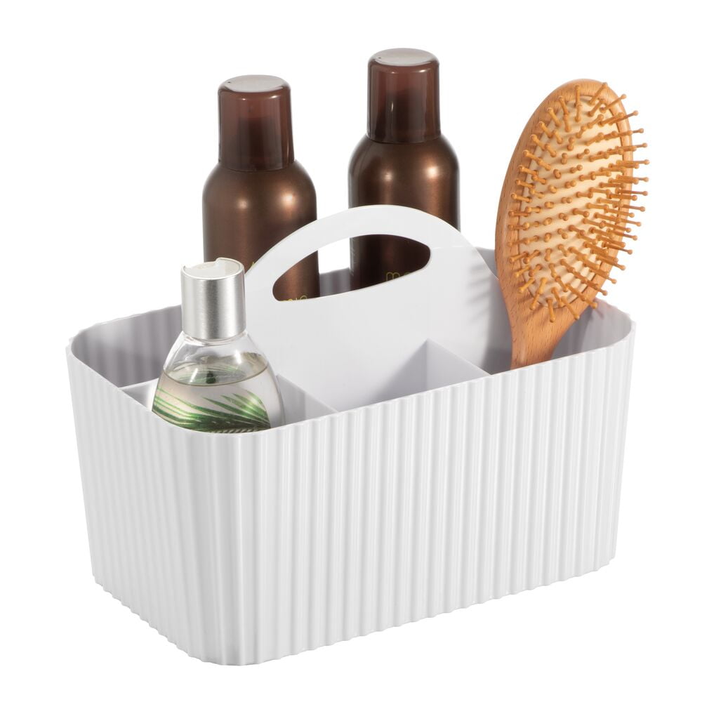 4-Section Fluted Storage Caddy with Handle - Multipurpose Storage Caddy ...