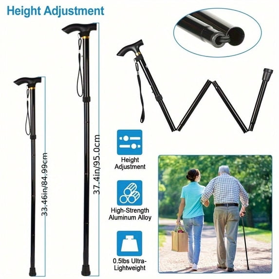 4-Section Foldable Ultra-Light Adjustable Telescopic Trekking Pole ...