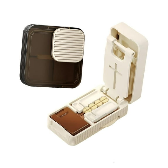 4 Section Medicine Storage Box and Pills Splitter for Daily Use ...