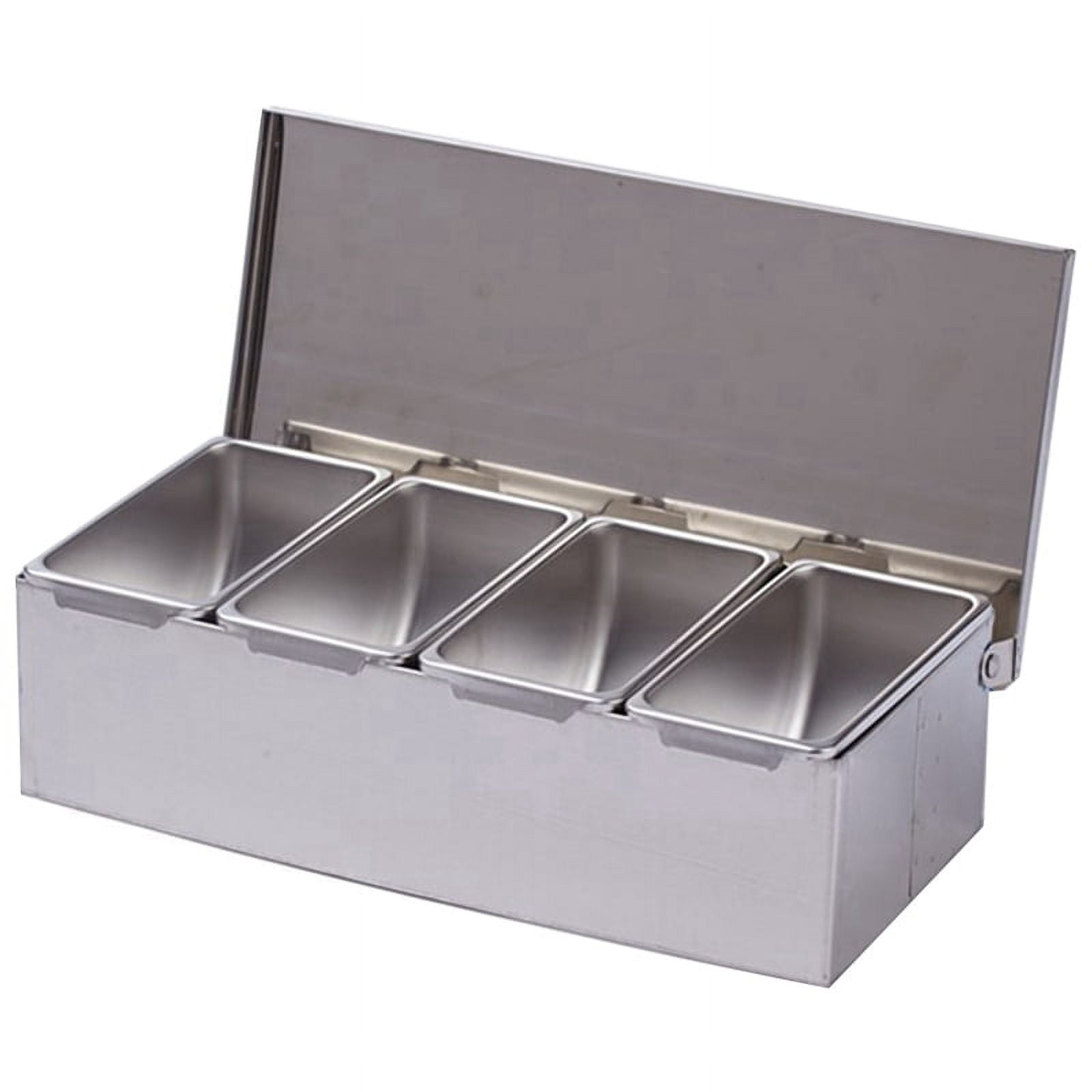 4 Section Seasoning Box Stainless Steel Ingredients Box Cheese Sauce ...