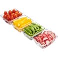 4 Sectional Rectangle Plastic Disposable Serving Tray/Platter 5 X 16 ...