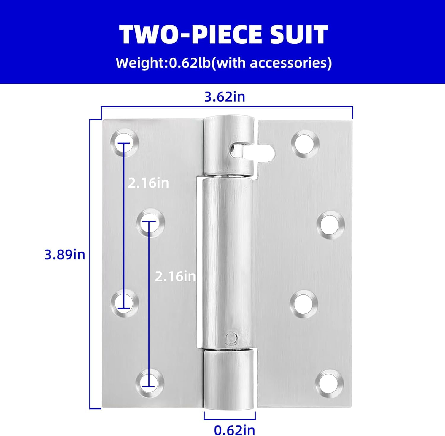 4" Self-Close Door Hinges, Stainless Steel Heavy Duty Spring Hinges, 5 ...