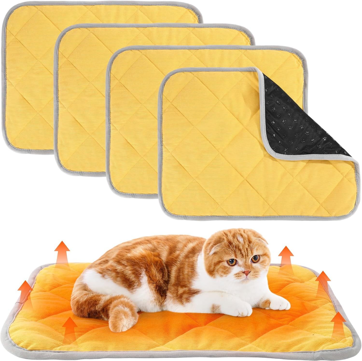 4 Self Warming Bed Heating Pad Soft Warm Thermal Mat with Anti-Slip ...