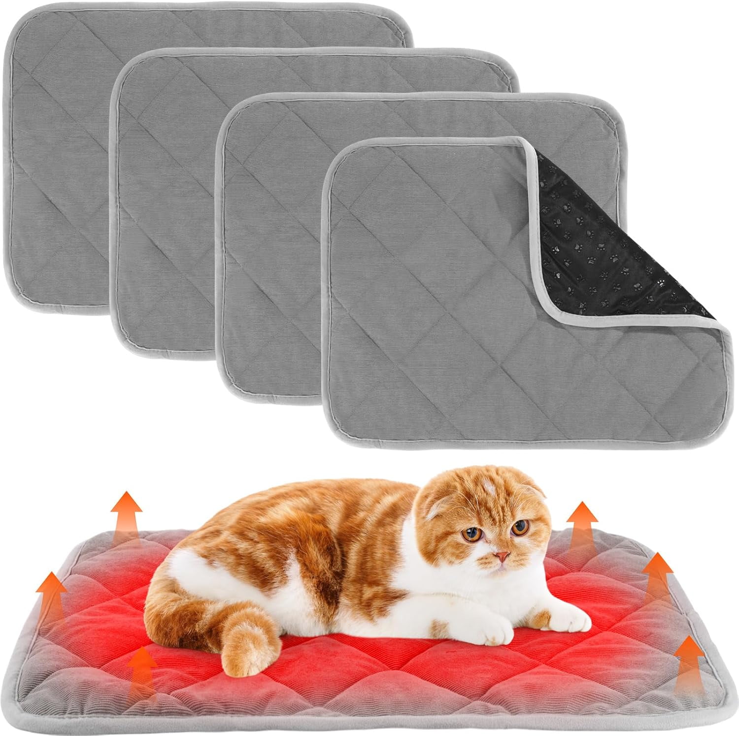 4 Self Warming Bed Heating Pad Soft Warm Thermal Mat with Anti-Slip ...